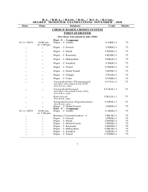 Fillable Online BA, / BBA, / B.Litt., / B.Sc., / BCS, / B.Com ...