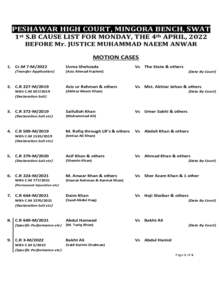 Fillable Online MOTION CASES Fax Email Print - pdfFiller