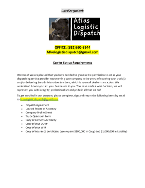 Fillable Online Freight Dispatcher Training How To Fill Out A Carrier ...