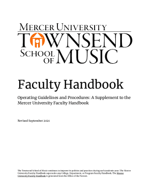 Fillable Online provost mercer Faculty Handbook And By-Laws Operating Guidelines and ... Fax ...