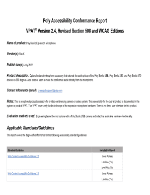 Fillable Online Poly Studio Expansion Microphone VPAT Form Fax Email ...