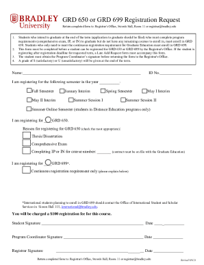 Fillable Online Free fillable Form 1.: GRD 650 or GRD 699 Registration ...