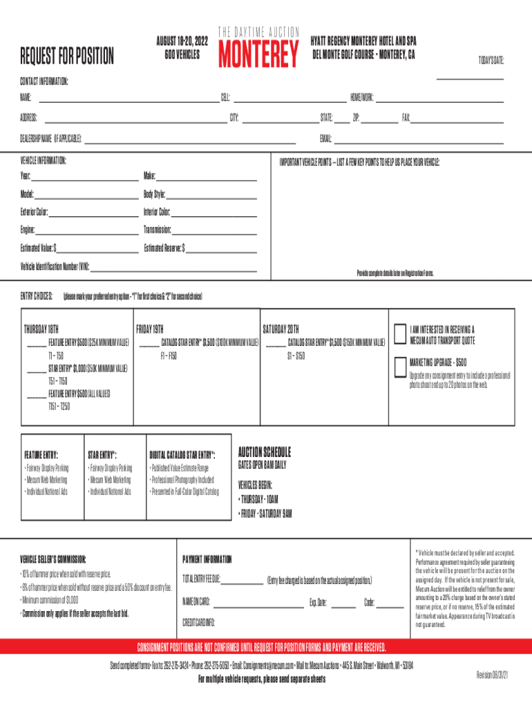 Fillable Online CD26 CA22 Position Request Form Fax Email Print - pdfFiller