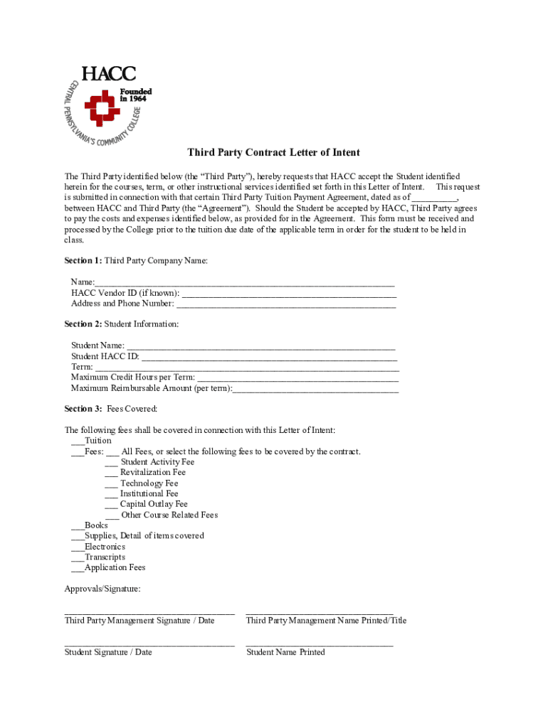Fillable Online Third Party Tuition Payment Agreement Fax Email Print - pdfFiller