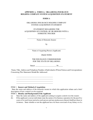 Fillable Online SECTION 365:25-7-28. Acquisition of control; statement ...