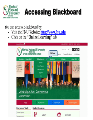 Fillable Online Blackboard Guide for Students - How To Log In to Blackboard Fax Email Print ...