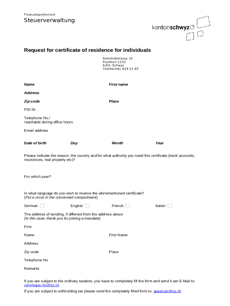 How to apply for a certificate of residence to claim tax relief ... Doc ...