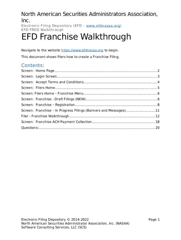 Filer D Walkthrough - nasaa efd Doc Template | pdfFiller