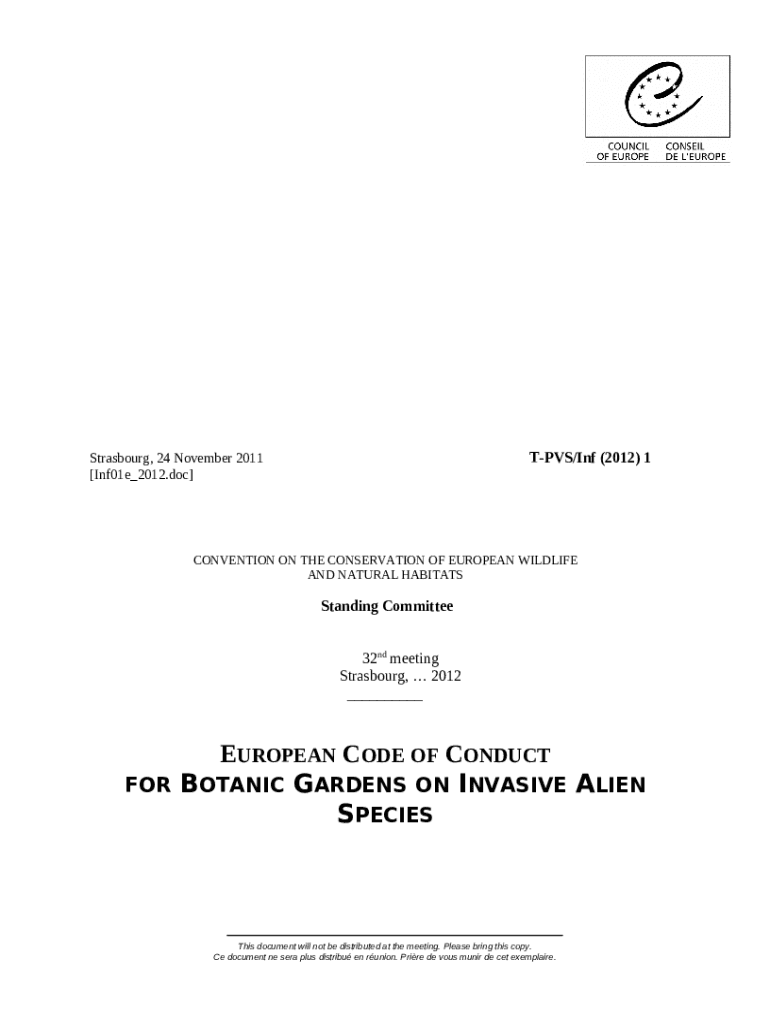 European Code of Conduct for Botanic Gardens on Invasive ... Doc ...