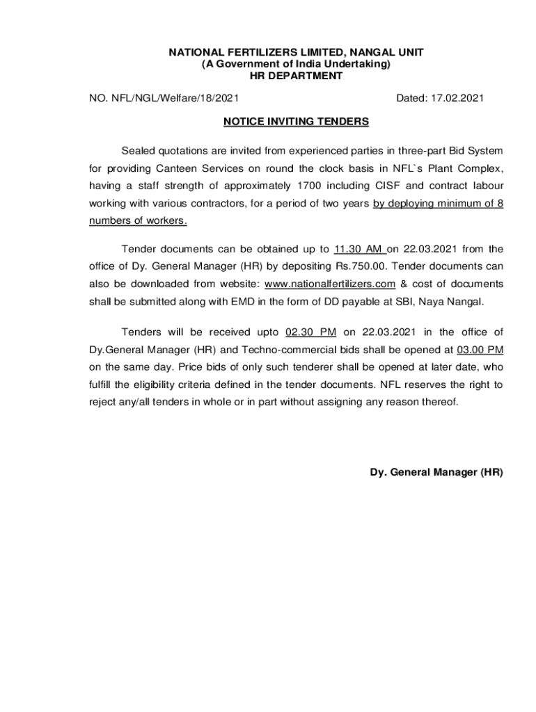 Fillable Online national fertilizers limited, nangal unit Fax Email ...