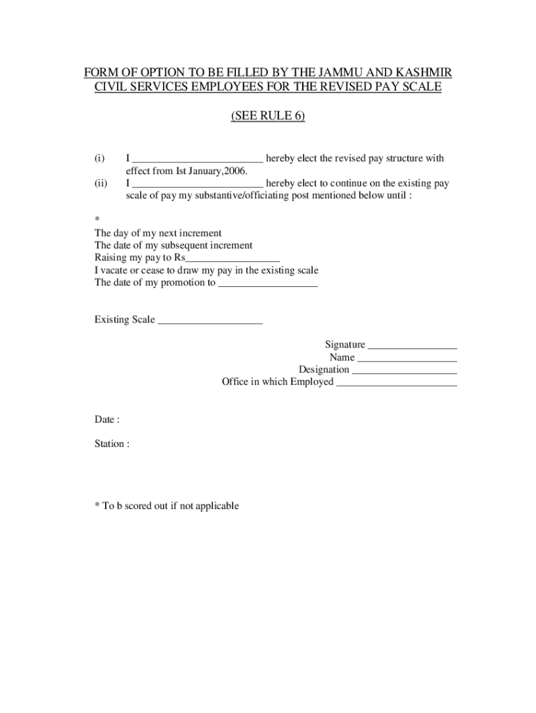 Fillable Online FORM OF UNDERTAKING Rule 10 of J&K Civil Services ...