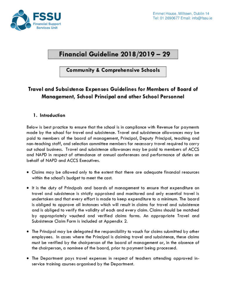 Fillable Online Travel and Subsistence Expenses Guidelines for Members ...