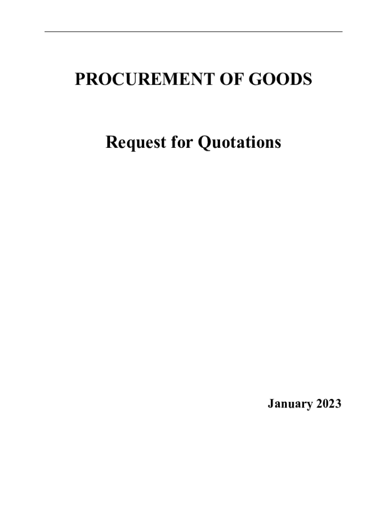 Fillable Online PROCUREMENT OF GOODS Request for Quotations Fax Email ...