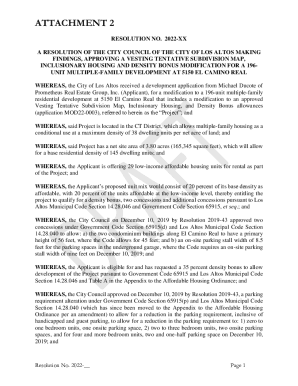 Fillable Online Resolution No. 2018-42 Page 1 ATTACHMENT 2 RESOLUTION ...