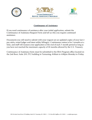 Fillable Online doa guam Continuance of Assistance Request Form - DOA ...