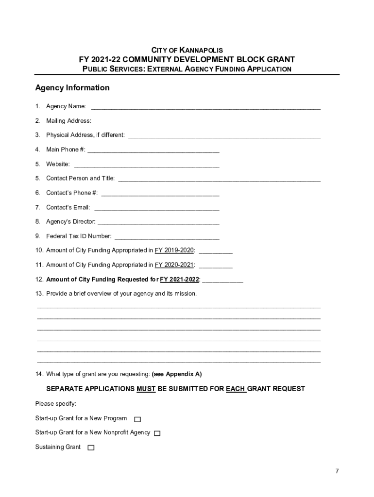 Fillable Online GRANT APPLICATION GUIDELINES - City of Kannapolis Fax ...