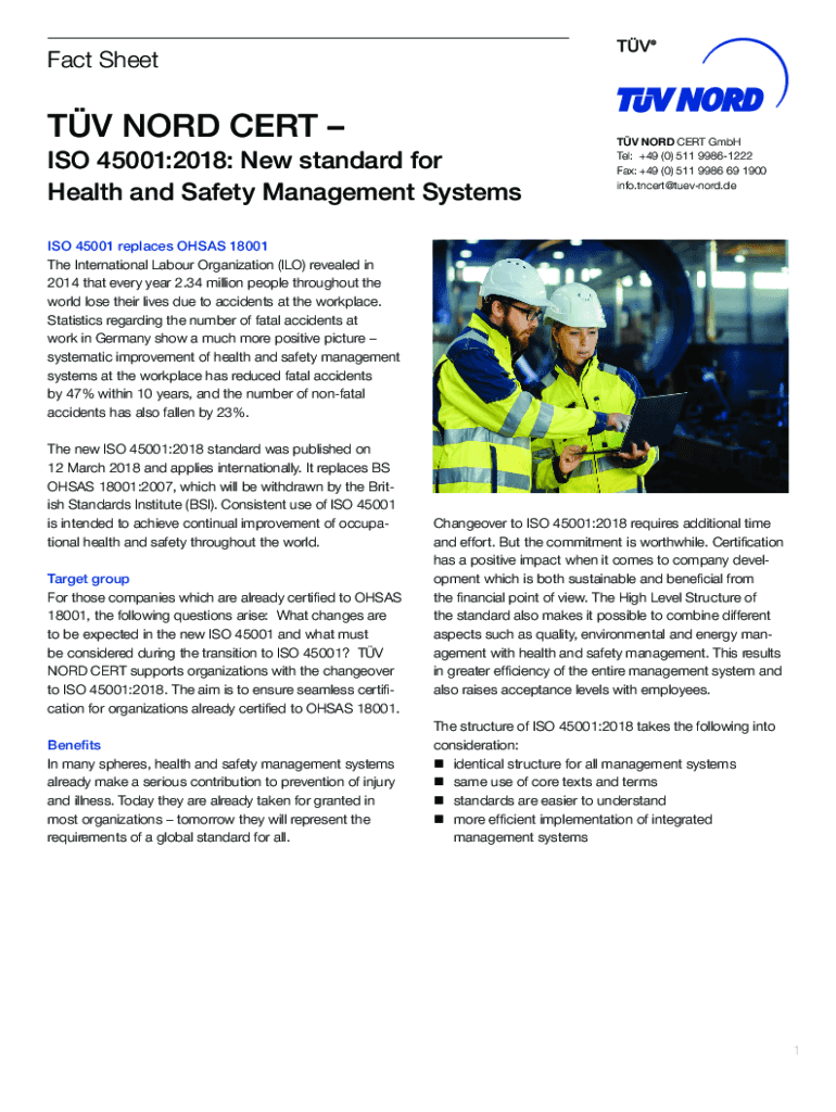 Fillable Online ISO 45001 Occupational Health and Safety Management Fax ...