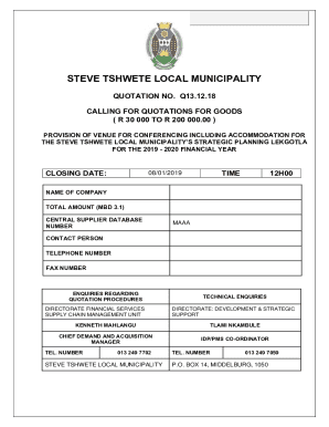 Fillable Online Request for Quotations Form - Strategic Planning ...