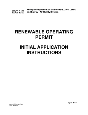 Fillable Online Renewable Operating Permit Initial Application ...