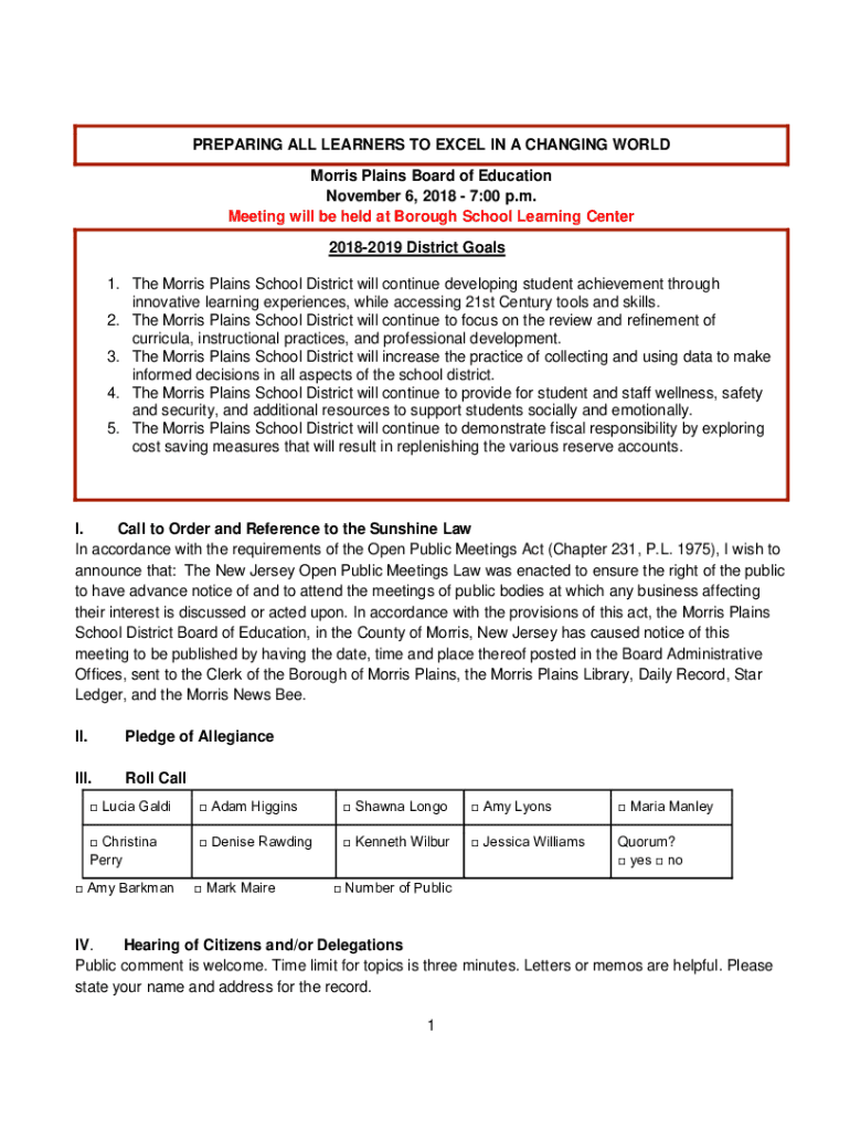 Fillable Online Morris Plains School District Choice Profile for 2023 ... - NJ.gov Fax Email ...