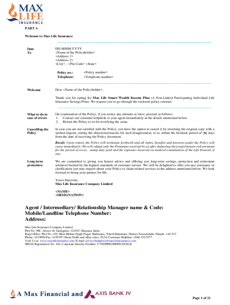 Fillable Online How To Check Your Max Life Insurance Policy Details Fax ...