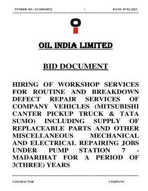 Fillable Online Oil India Limited Tenders Fax Email Print - pdfFiller