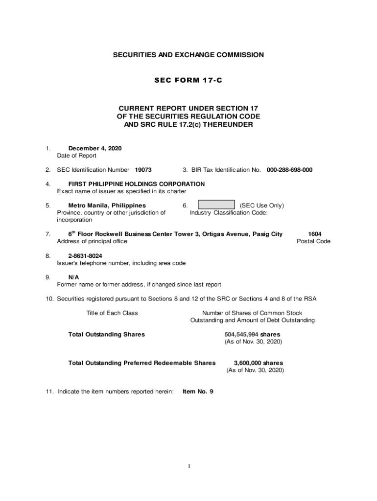 Fillable Online SEC FO RM 17-C Fax Email Print - pdfFiller