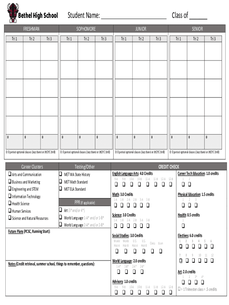 Fillable Online 4-Year Grad Plan-BHS.docx Fax Email Print - pdfFiller