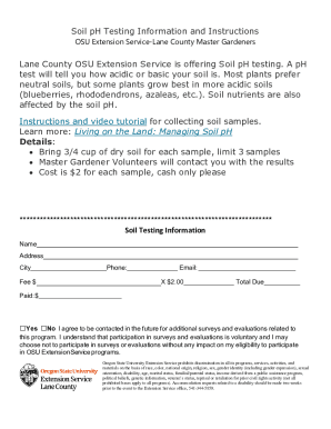 Fillable Online extension oregonstate Soil Testing - Butler County ...