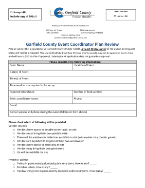 Fillable Online DRAFT GARCO Event Coordinator Plan Review Template Fax ...