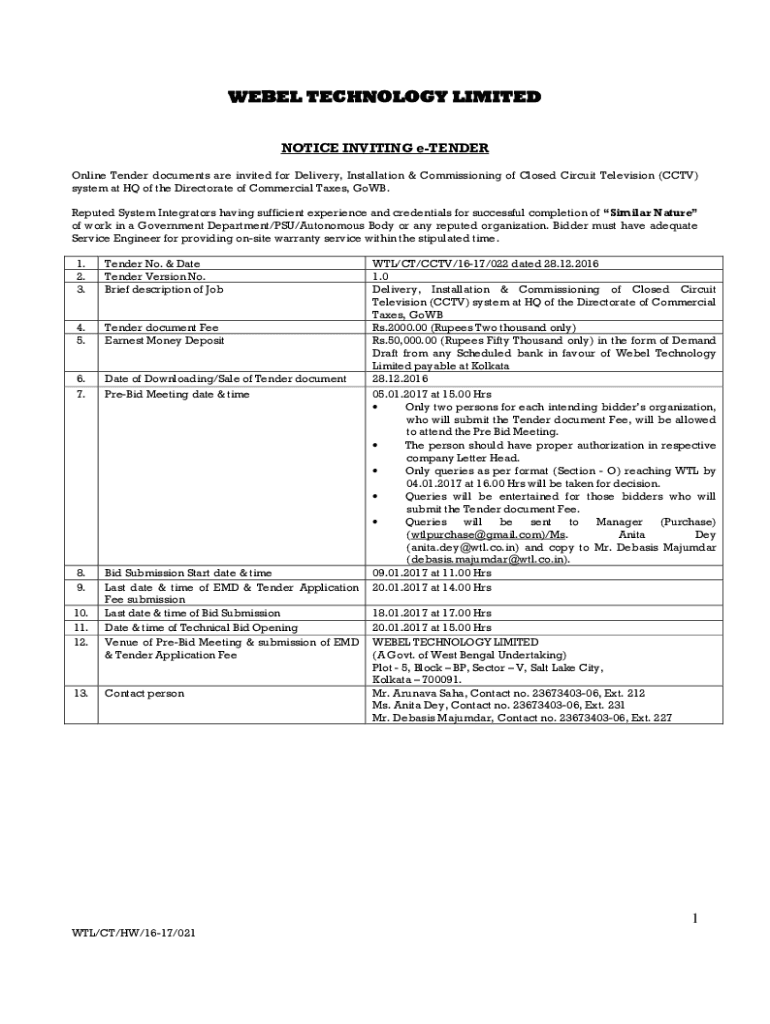 Fillable Online Online Tender documents are invited for Delivery ...