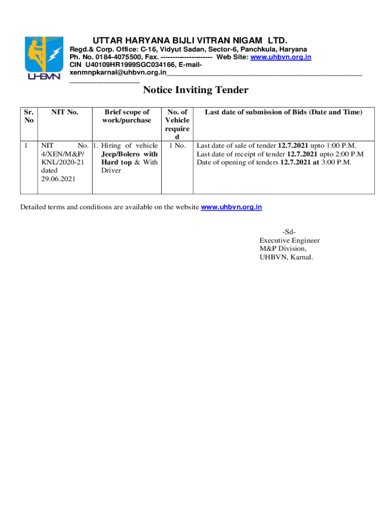 Fillable Online uhbvn org Boards of Directors - Dakshin Haryana Bijli ...