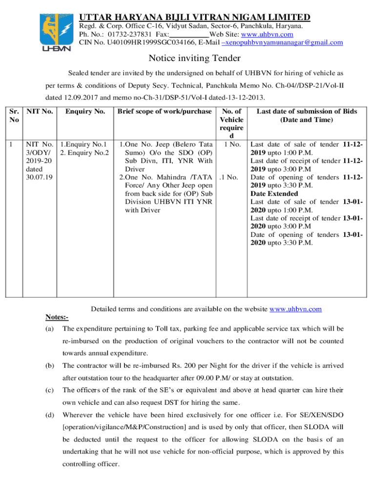 Fillable Online UTTAR HARYANA BIJLI VITRAN NIGAM LIMITED - eqmagpro Fax ...