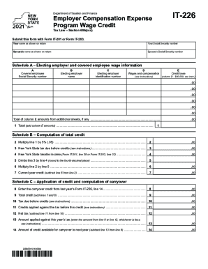Fillable Online Form IT-226 Employer Compensation Expense Program Wage ...