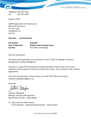 Fillable Online GNWT- Highways Division Department of Infrastructure P ...