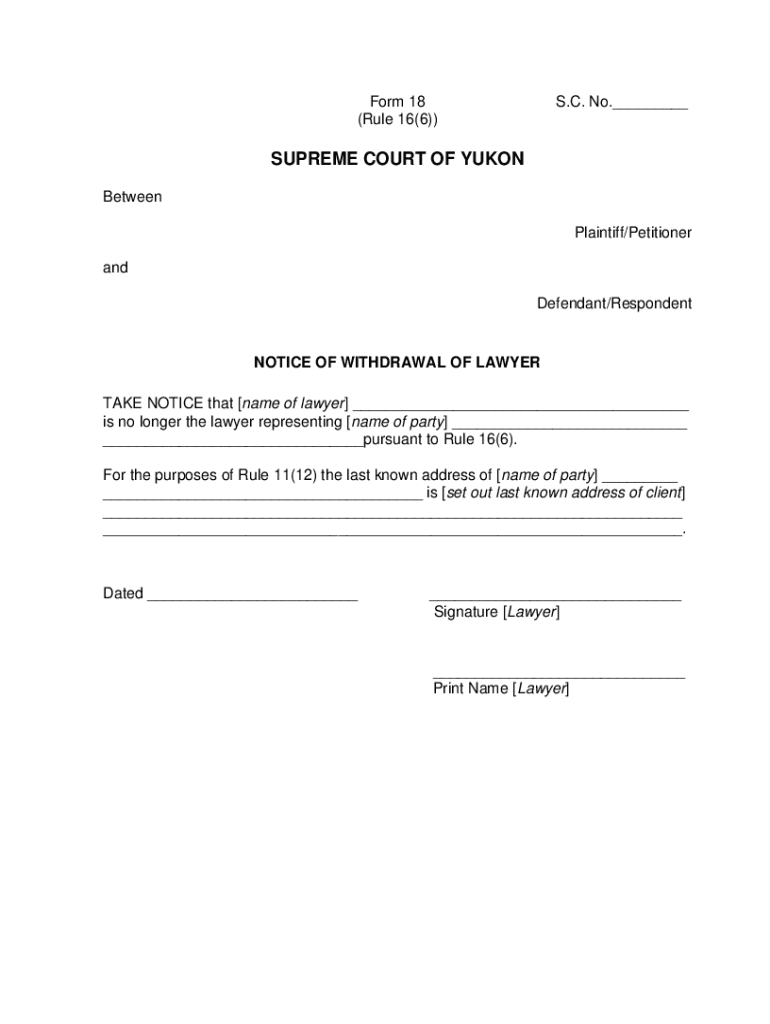 Fillable Online Form 16 (Word Format) - Yukon courts Fax Email Print ...