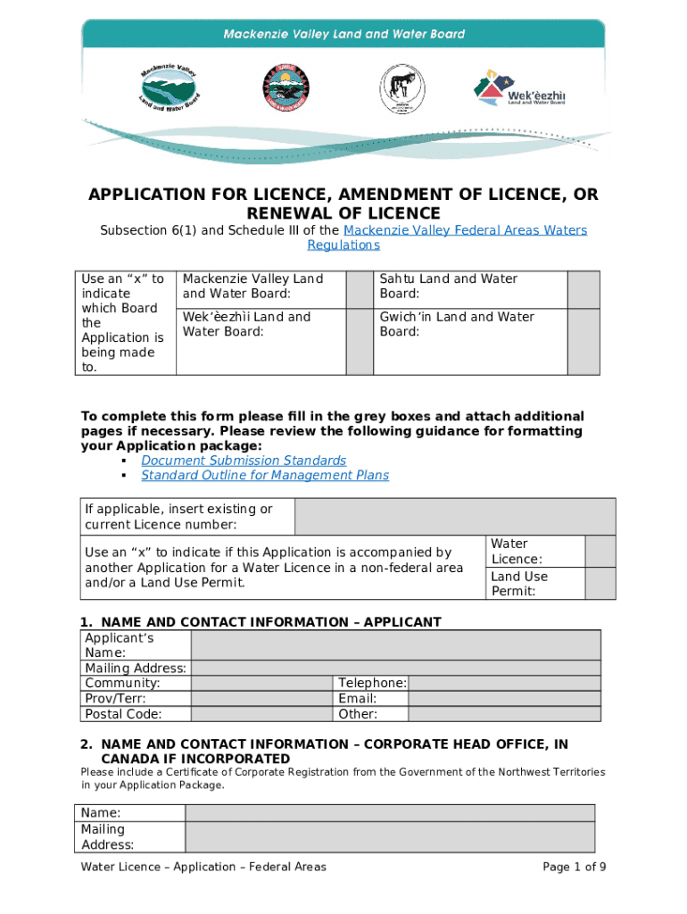 WL - Application - Federal Areas Doc Template | pdfFiller