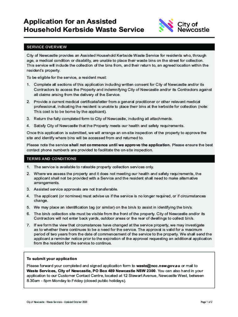 Fillable Online newcastle nsw gov Request Special Needs Assistance ...