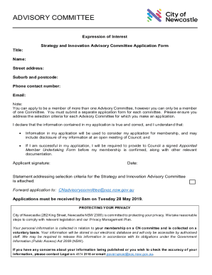 Fillable Online newcastle nsw gov Expression of Interest (EOI ...