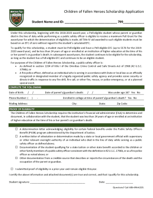Fillable Online Children of Fallen Heroes Scholarship Application ...