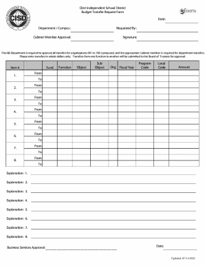 Fillable Online Budget Transfer Request Form.pdf Fax Email Print ...