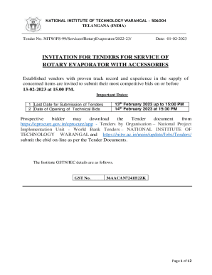 Fillable Online Global tender notification for the procurement of two ...