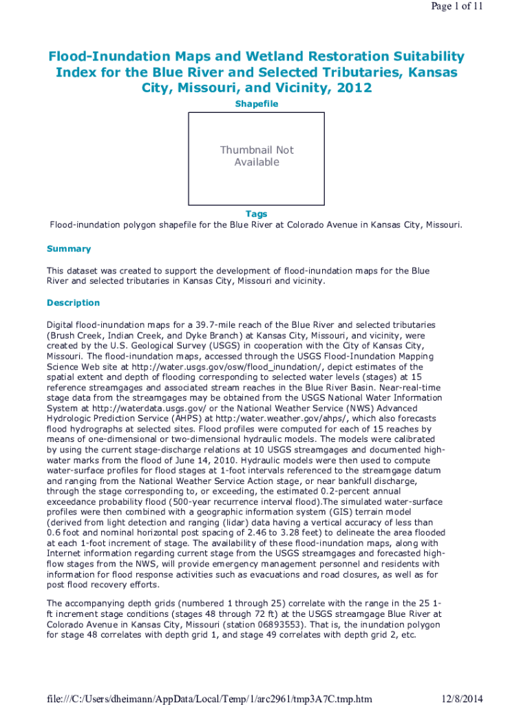 Fillable Online pubs usgs Estimated flood-inundation mapping for the ...