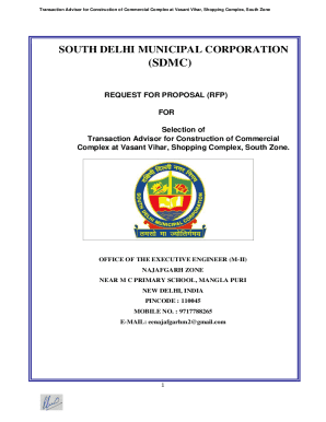 Fillable Online Request for Proposal and - Municipal Corporation ...