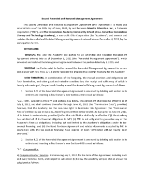 Fillable Online my epicenternow Business Management Agreement Sample ...