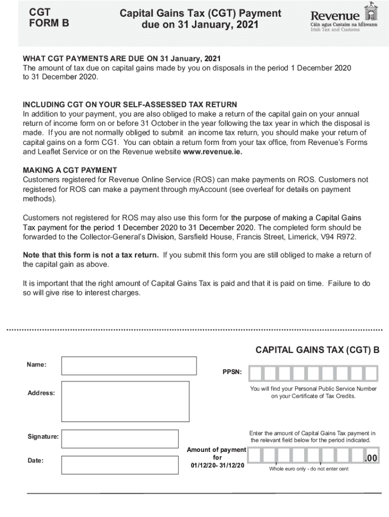 Capital gains tax payment: Fill out & sign online | DocHub