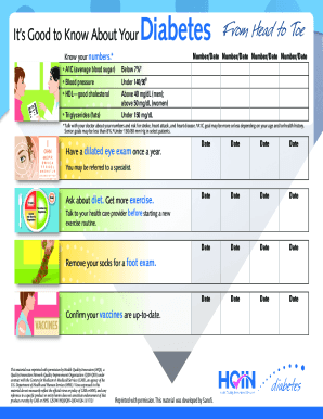 Fillable Online It's Good to Know About Your Diabetes From Head to Toe ...