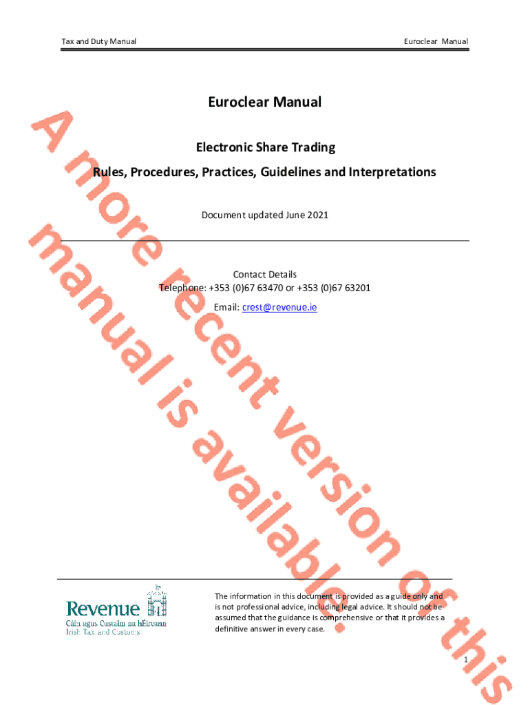 Fillable Online Euroclear Manual - Guidelines for Stamp Duty on ...