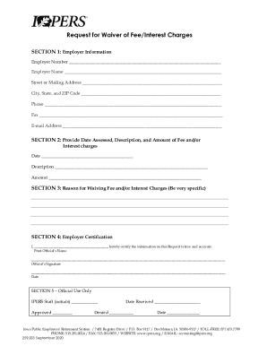 Fillable Online Request for Waiver of Fee/Interest Charges Fax Email ...