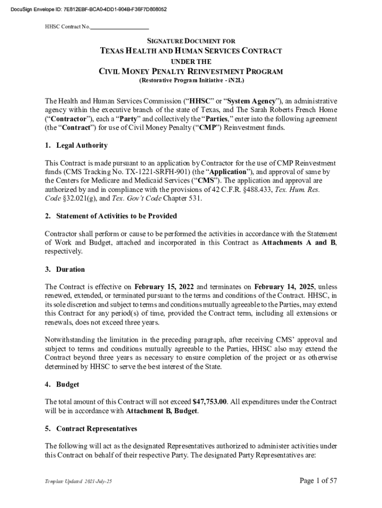 Fillable Online of 57 The Health and Human Services Commission ( HHSC ...